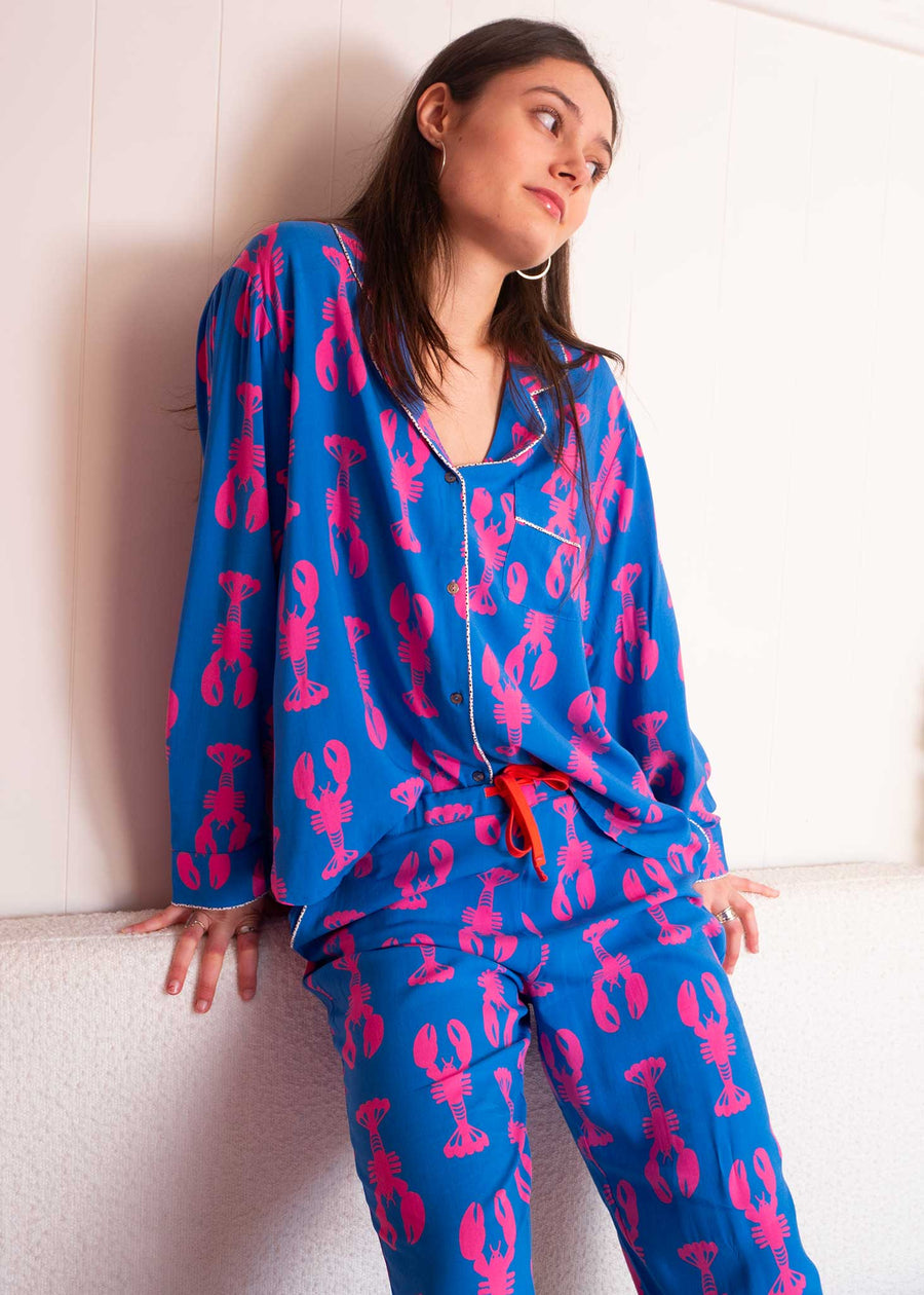 Lobsters Ecovero™ PJ Set (Blue/ Pink) – Anorak