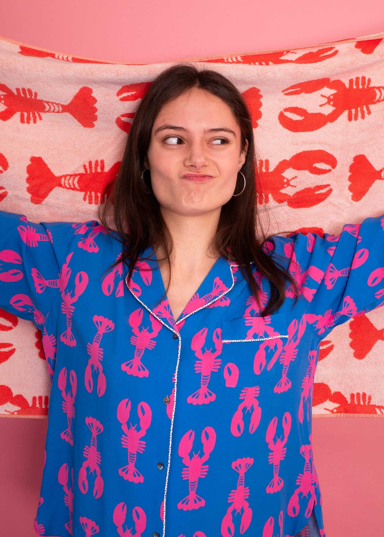 Lobsters Ecovero™ PJ Set (Blue/ Pink) – Anorak