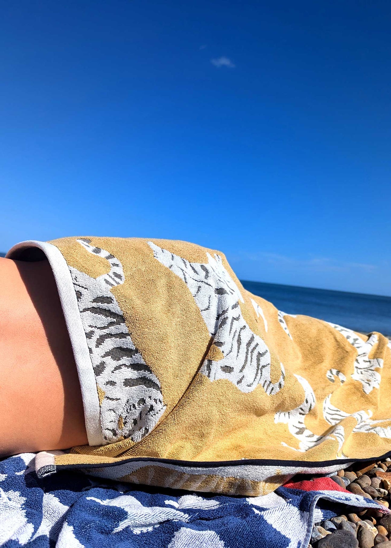 Anorak Tigers Organic Cotton Towels - Yellow Ochre Tiger Print Bath ...