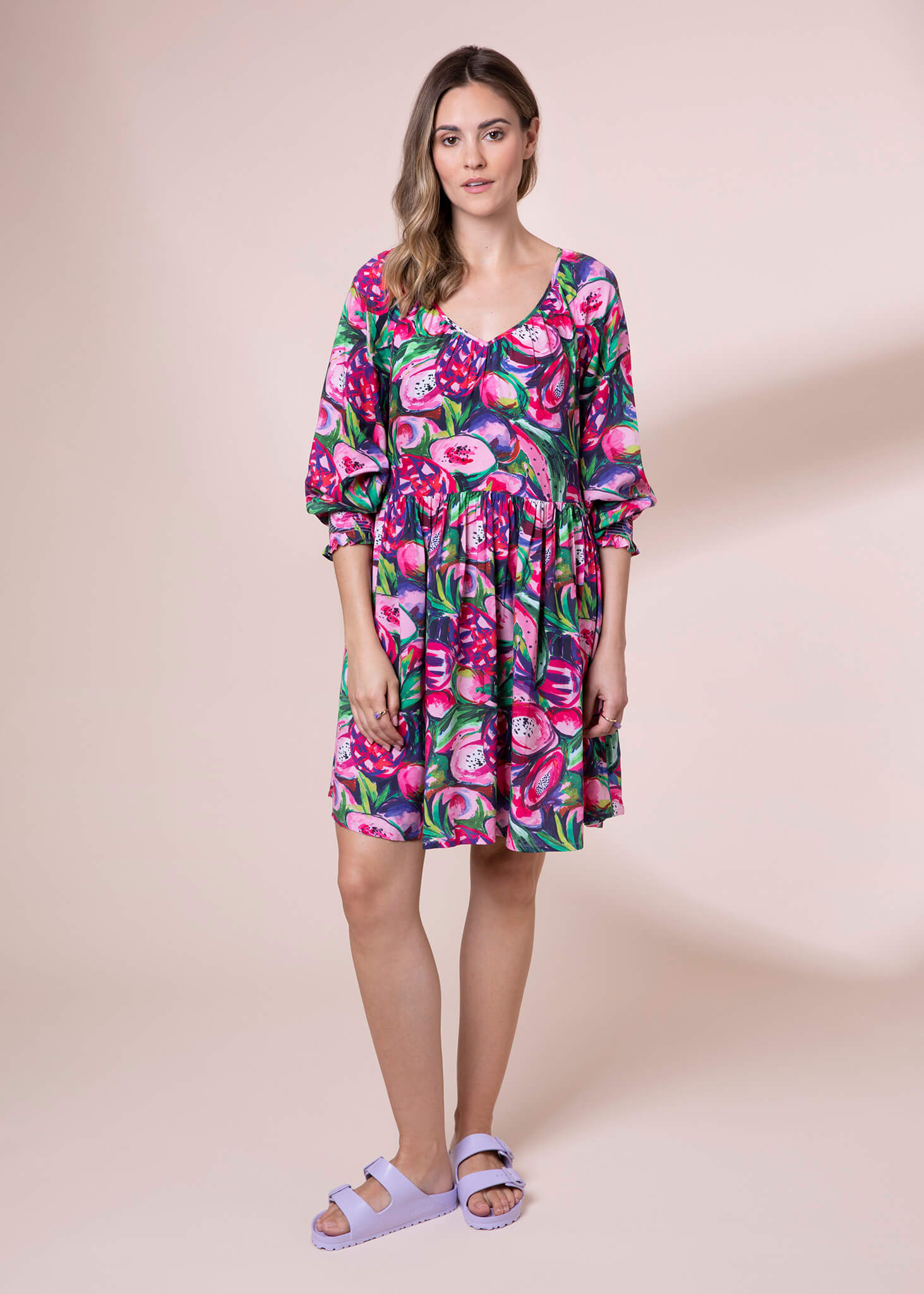 Bold Printed Sustainable Dresses, EcoVero, Certified Cotton - Anorak